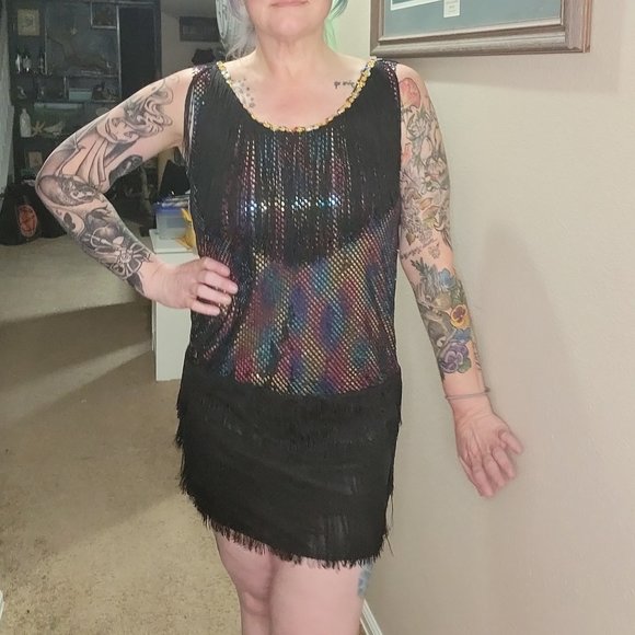 California Costumes | Dresses | Rainbow Sequin Flapper Dress California ...
